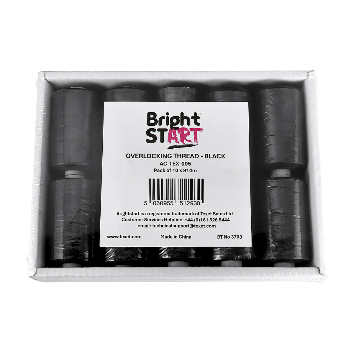 Black Overlocking Thread, Pack of 10 – www.texet.com