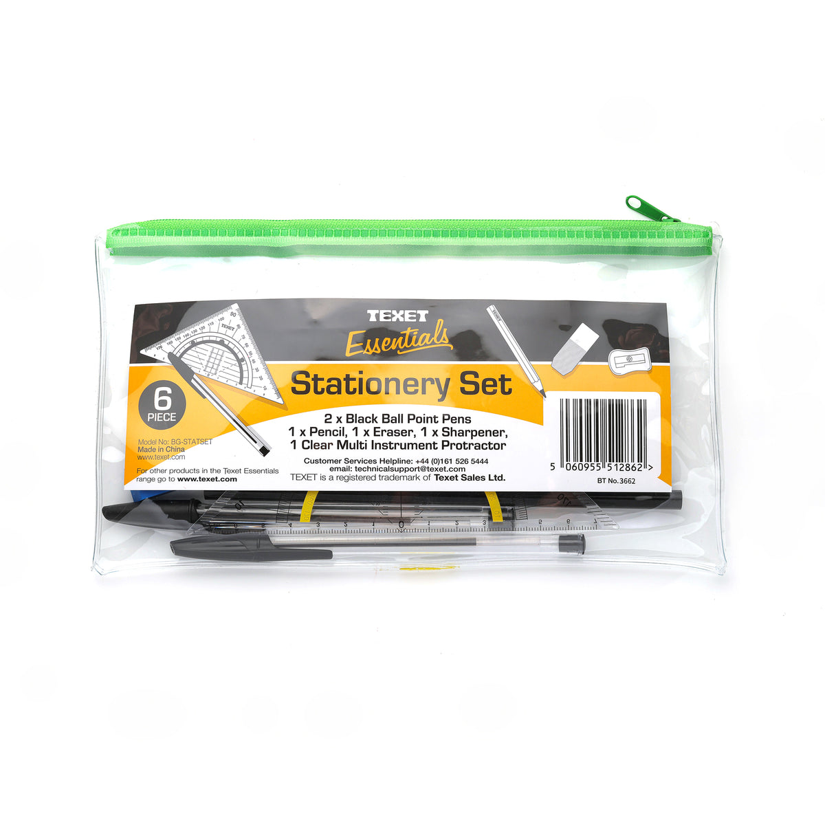 6 Piece Stationery Set Plastic Case – www.texet.com