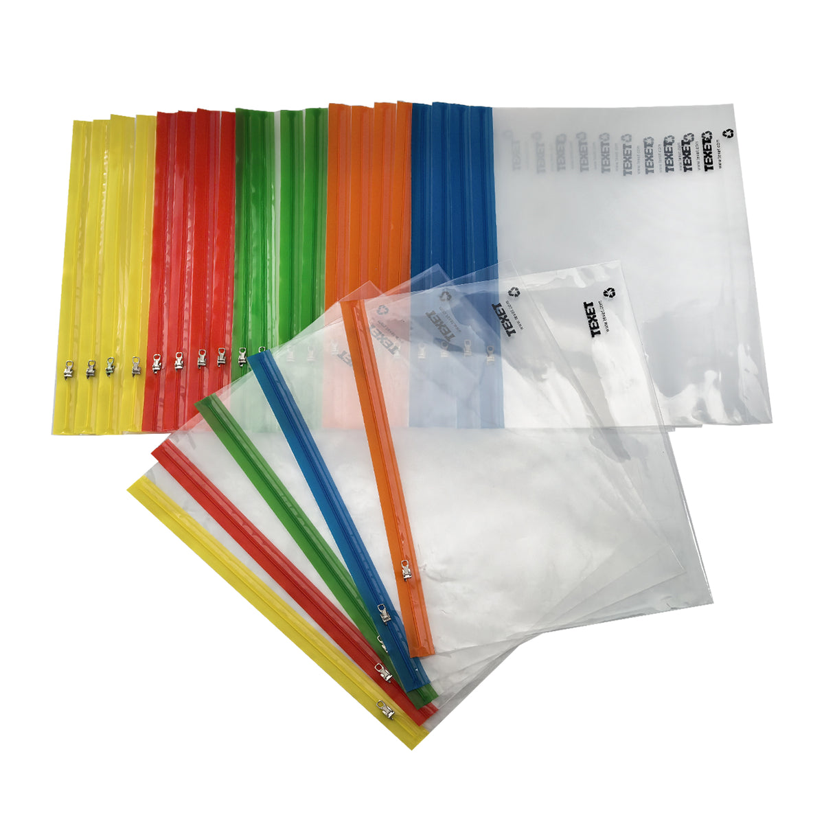 A4+ Mix Colours Zipped Wallet, Pack of 25 – www.texet.com