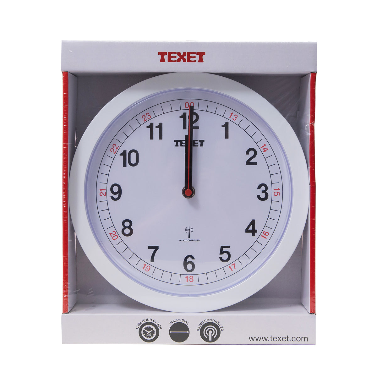 Radio Controlled Wall Clock, 25 cm – www.texet.com