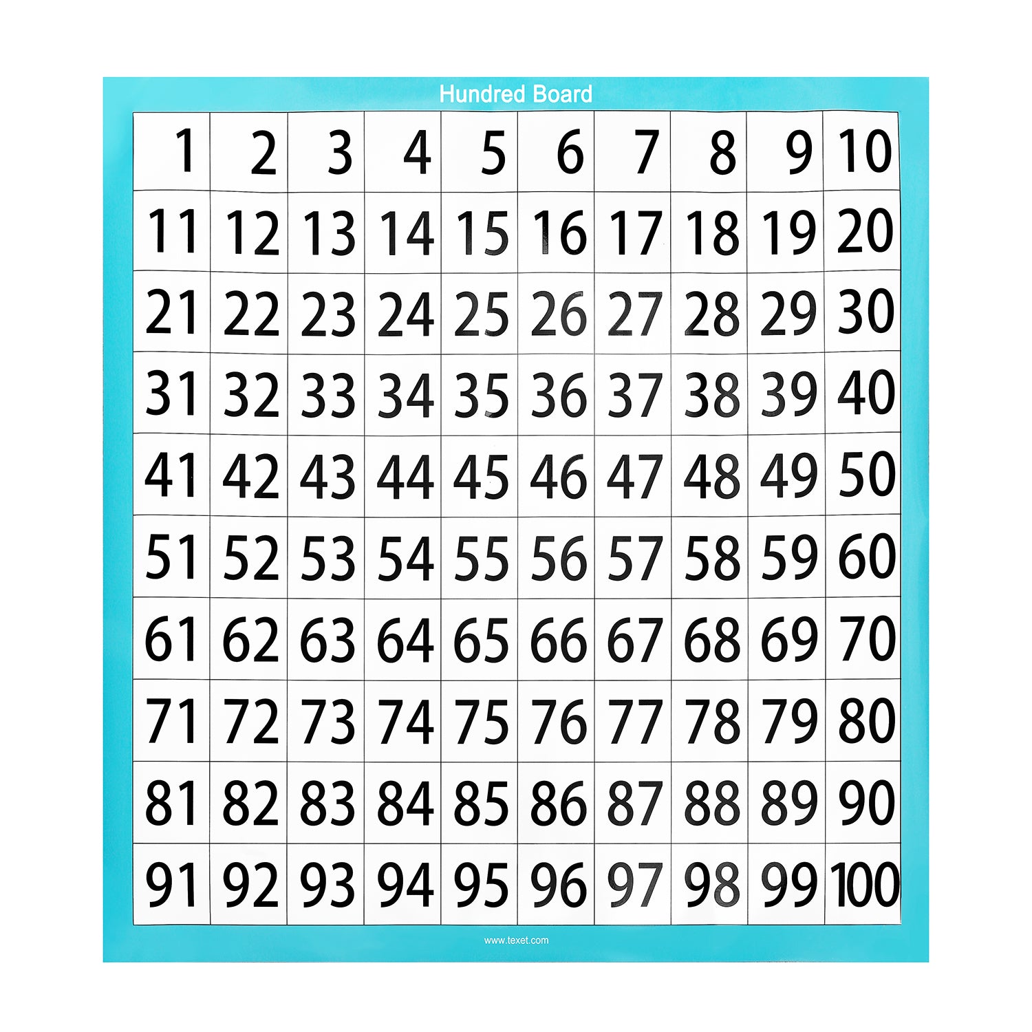 Blank Hundred Board Chart – 1-100 Math Grid for Counting, Skip Countin ...