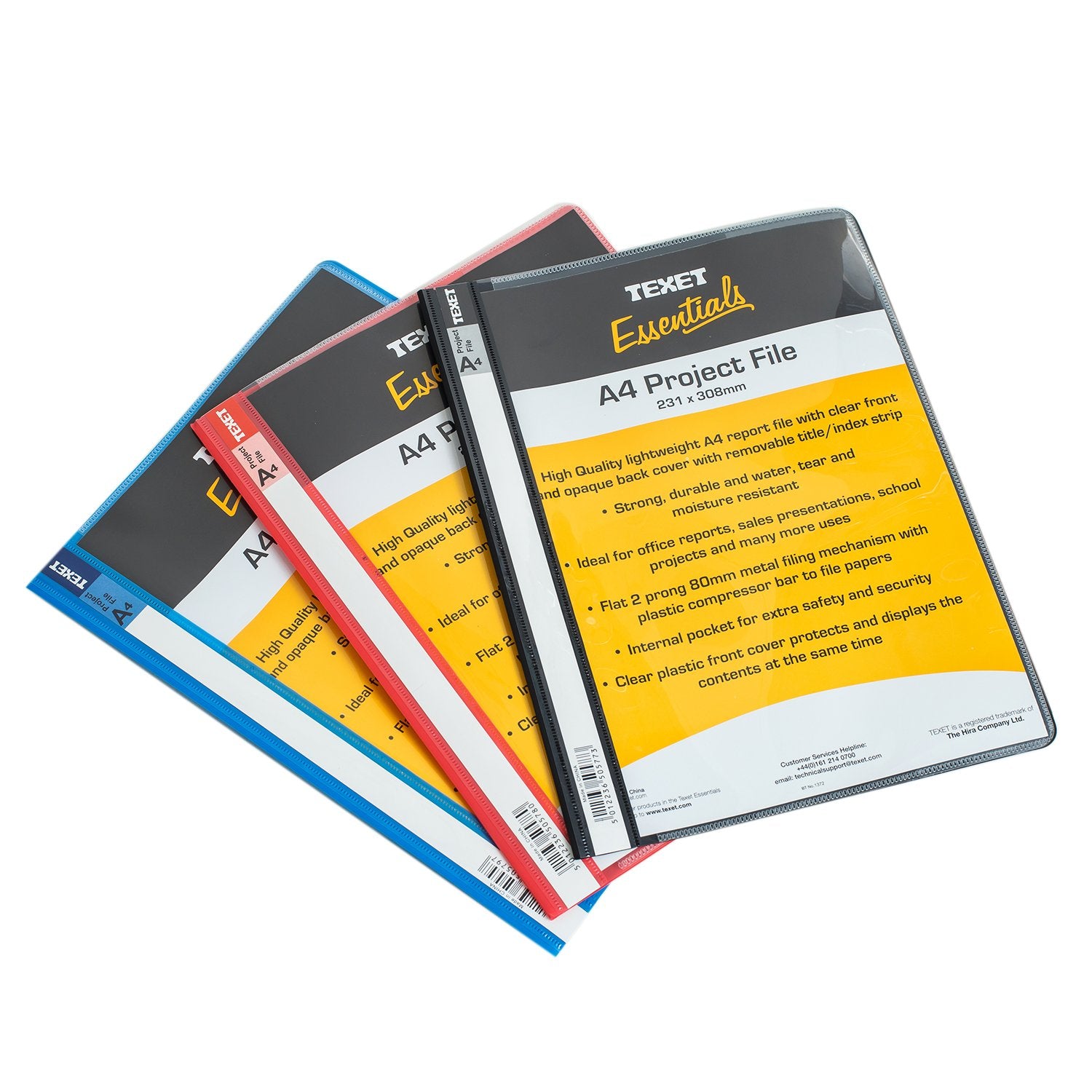 A4 Project File Assorted Colours PK25 – www.texet.com